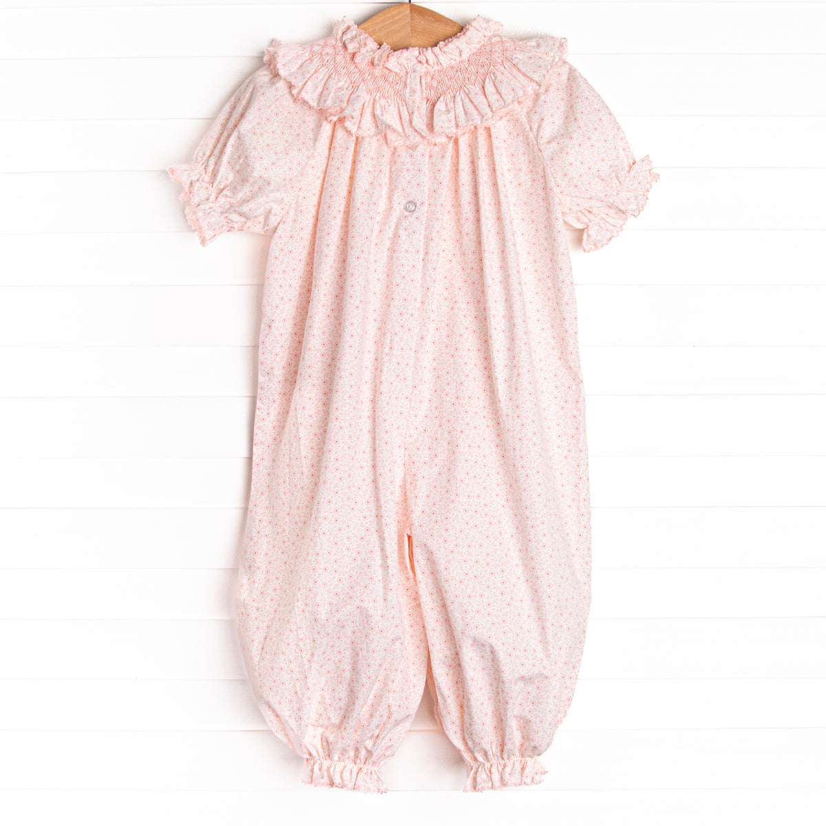 Powder Pink Petals Smocked Romper, Pink – Stitchy Fish