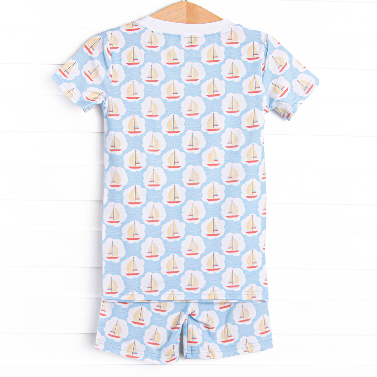 Scalloped Sails Bamboo Pajama Short Set, Blue – Stitchy Fish