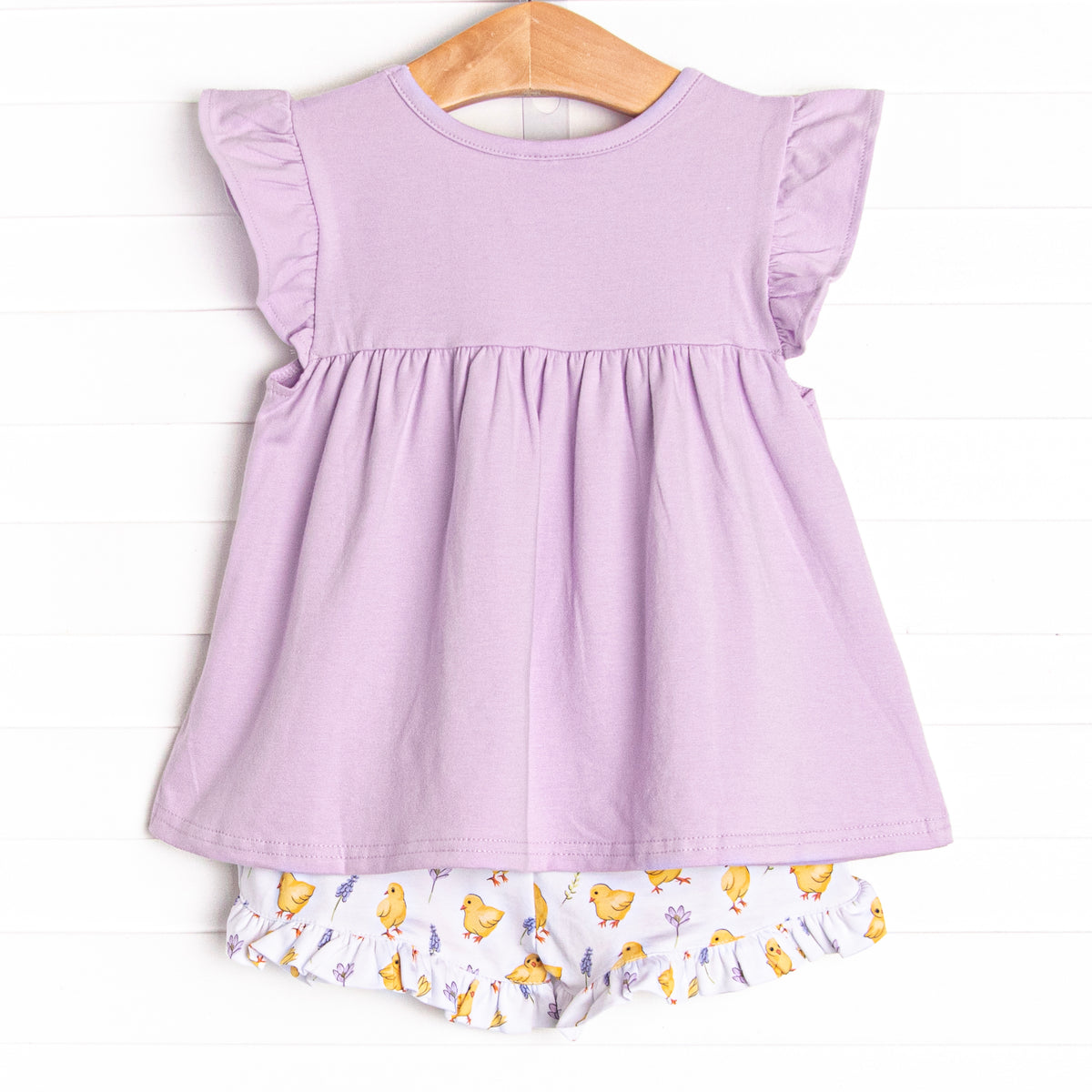 One Cute Chick Ruffle Short Set, Purple – Stitchy Fish