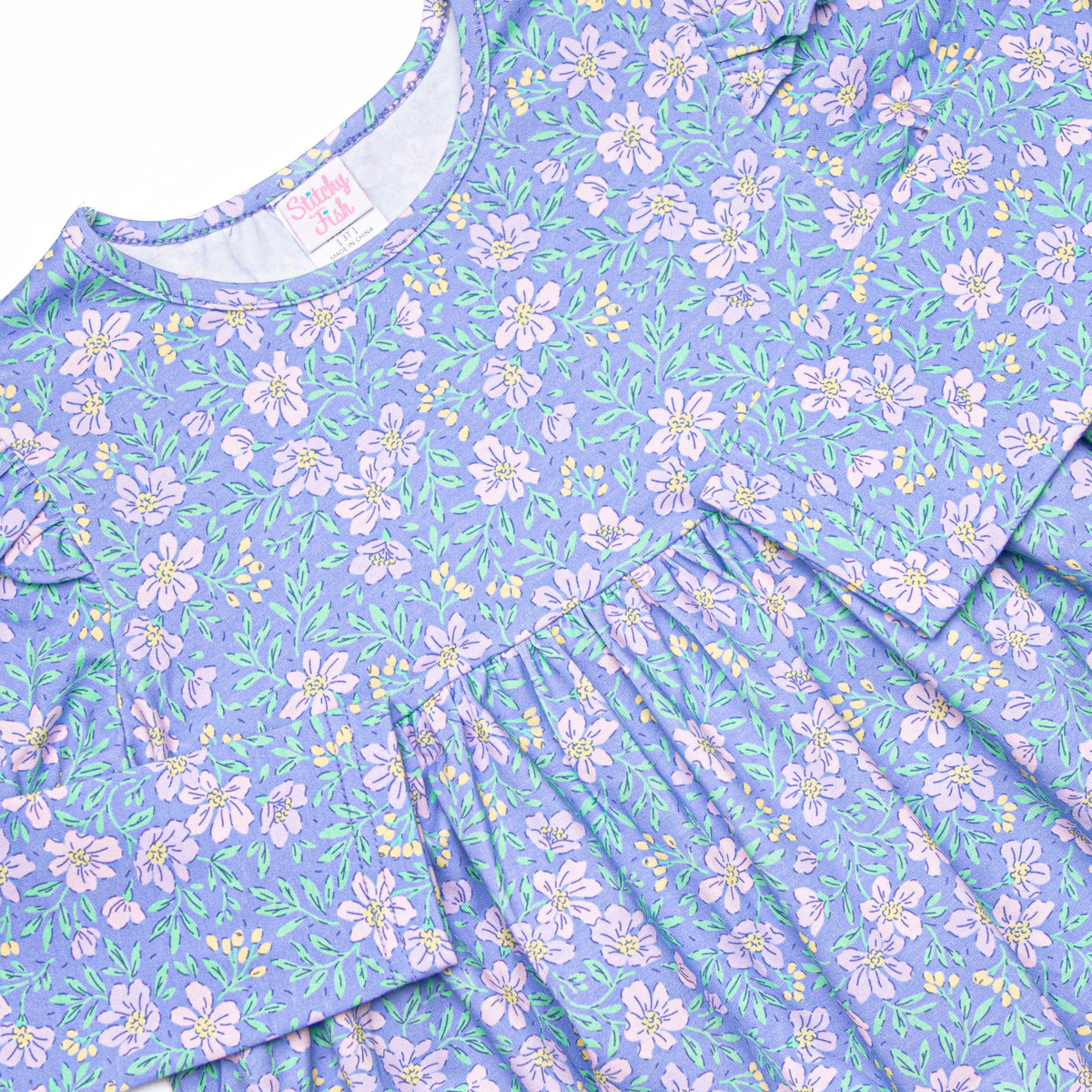 Periwinkle Perennials Dress, Purple – Stitchy Fish