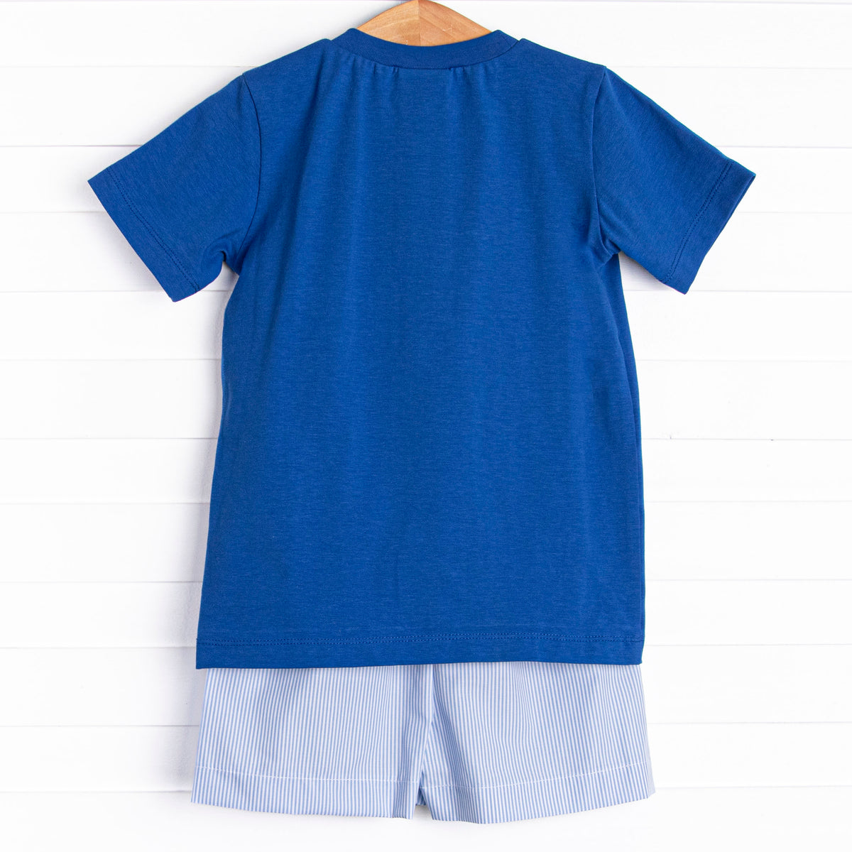 Hot Dog Holiday Smocked Short Set, Blue – Stitchy Fish