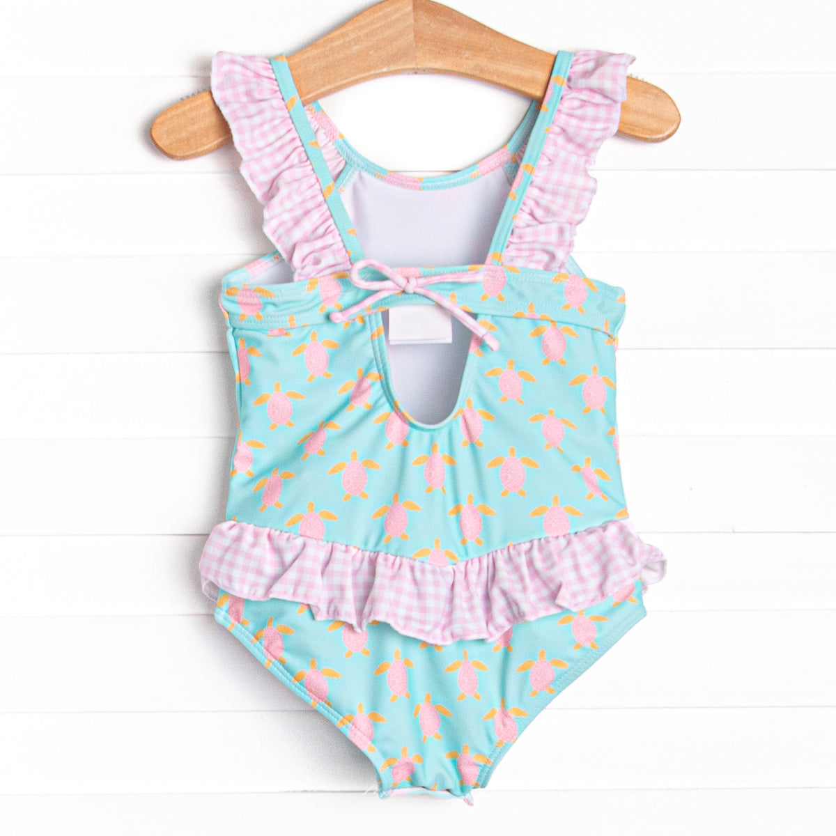 Turquoise Turtles One Piece, Pink – Stitchy Fish