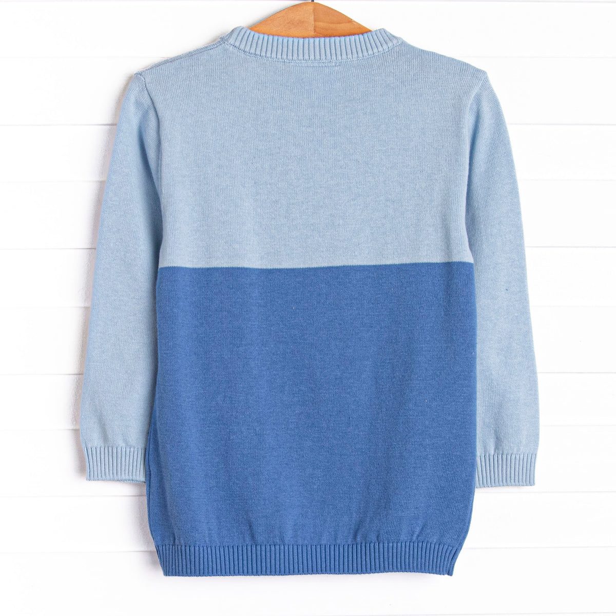 Color Block Sweater, Medium Blue – Stitchy Fish