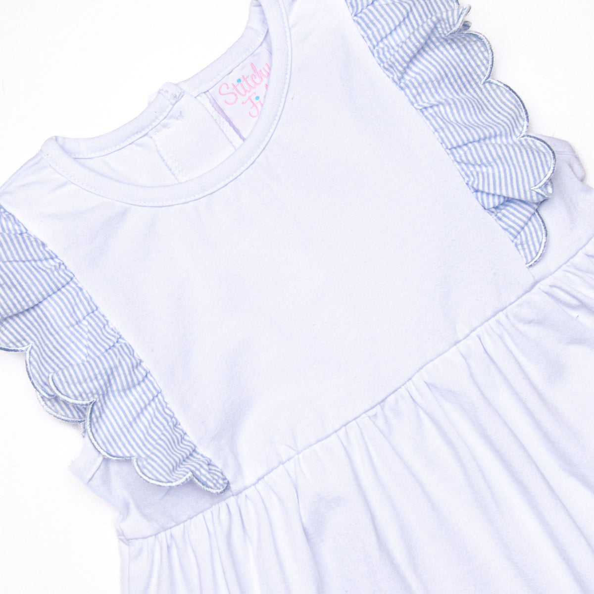 Southern Seersucker Ruffle Short Set, Blue – Stitchy Fish