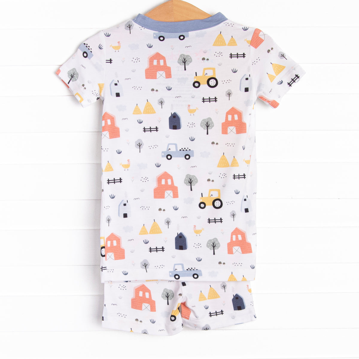 Farmer in the Dell Bamboo Pajama Short Set, Blue – Stitchy Fish