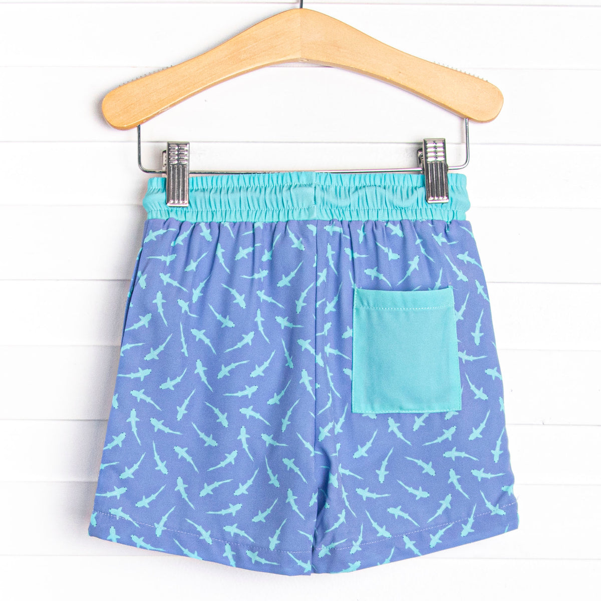 Tide Pool Teal Swim Trunks, Blue – Stitchy Fish
