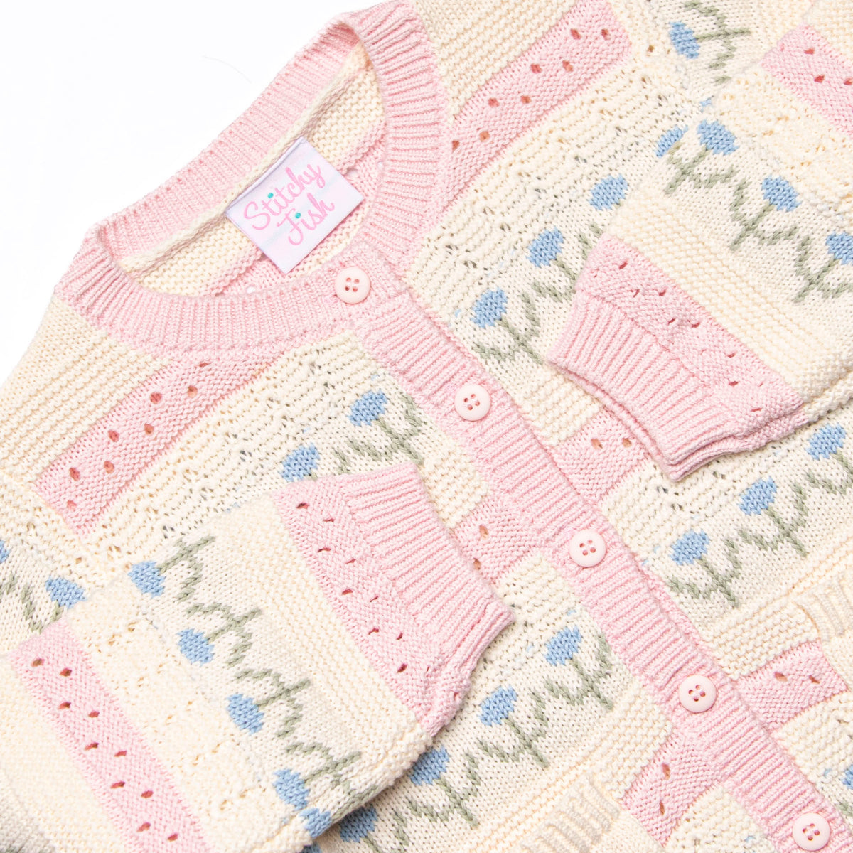 Tulip Fields Cardigan, Pink – Stitchy Fish