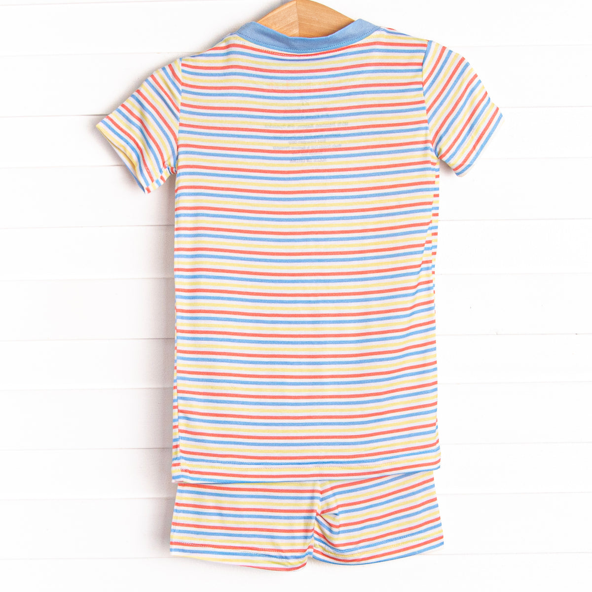 Primary Pinstripe Bamboo Pajama Short Set, Blue – Stitchy Fish