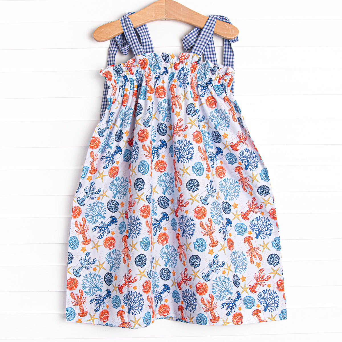Coral Reef Crustacean Dress, Blue – Stitchy Fish